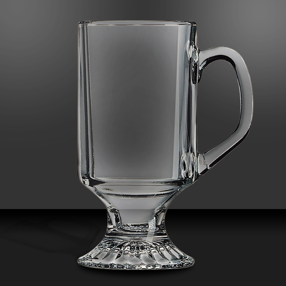 10 oz Clear Glass Footed Coffee Mug — Bulk Tumblers